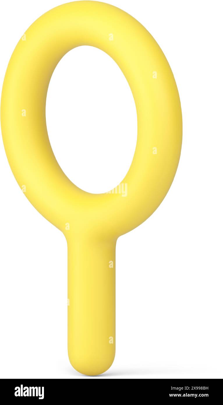 Magnifying glass yellow loupe with handle optical zoom science research ...