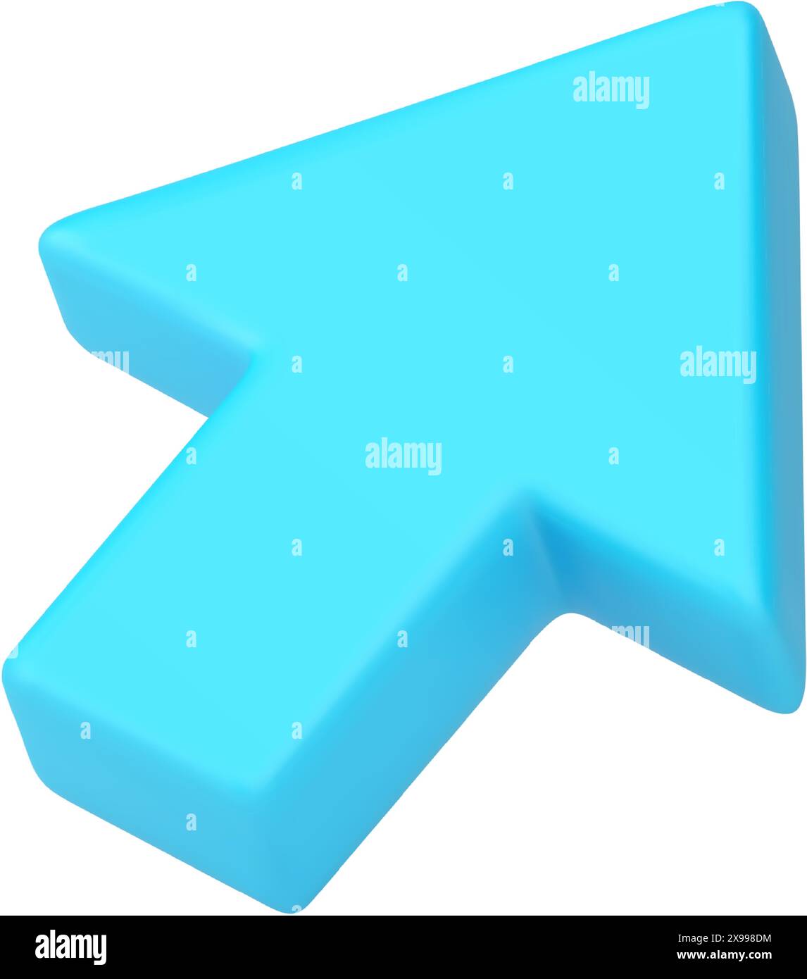 Up arrow right direction blue marker cyberspace interface cursor 3d ...