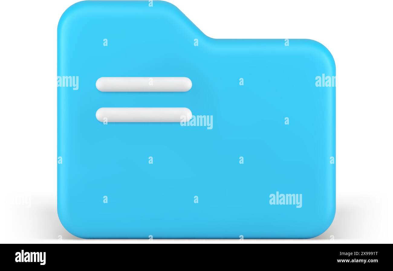 Blue folder document storage digital archive data communication 3d icon realistic vector ...