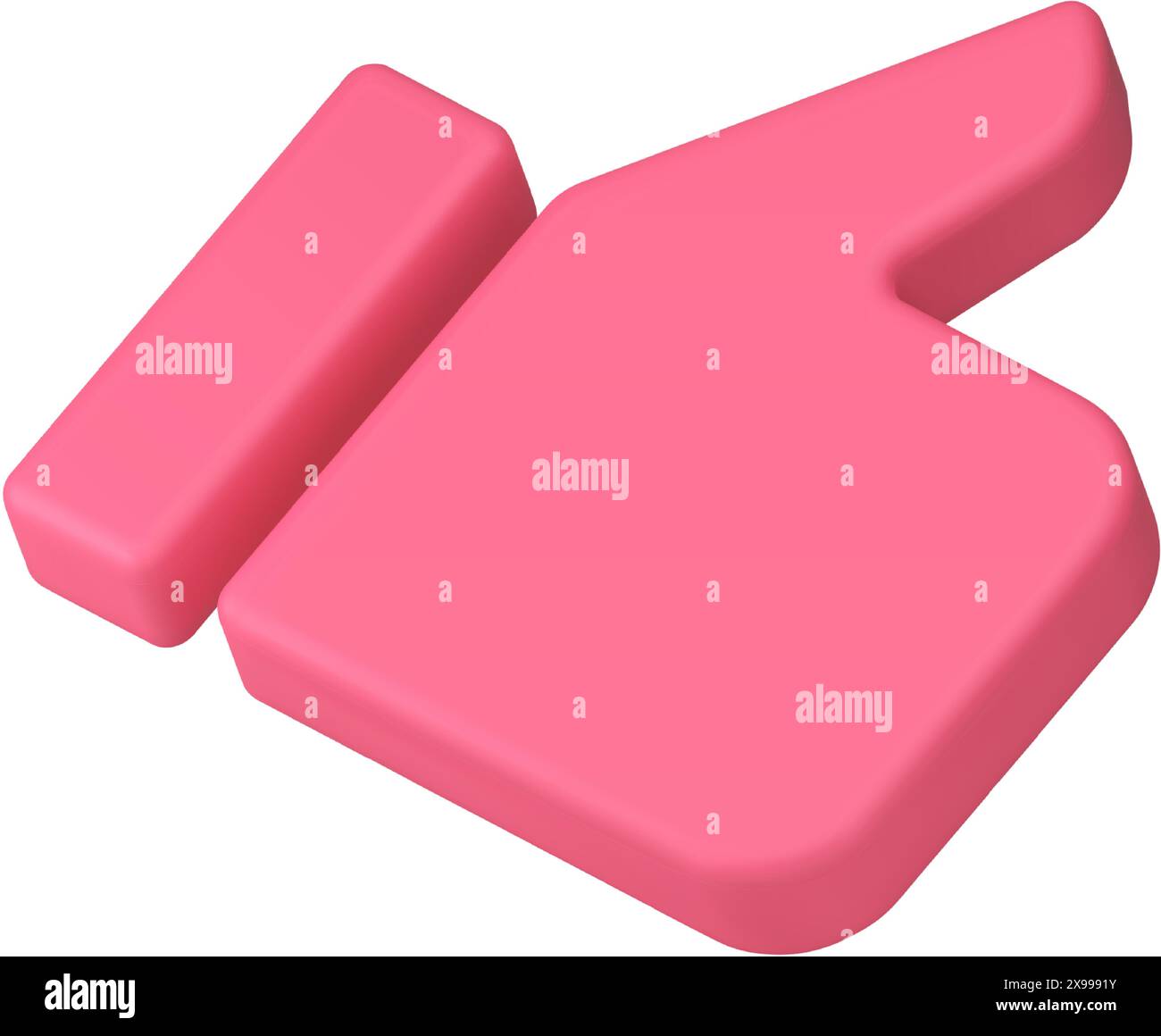 Pink thumb up cool 3d icon positive confirmation like best choice ...