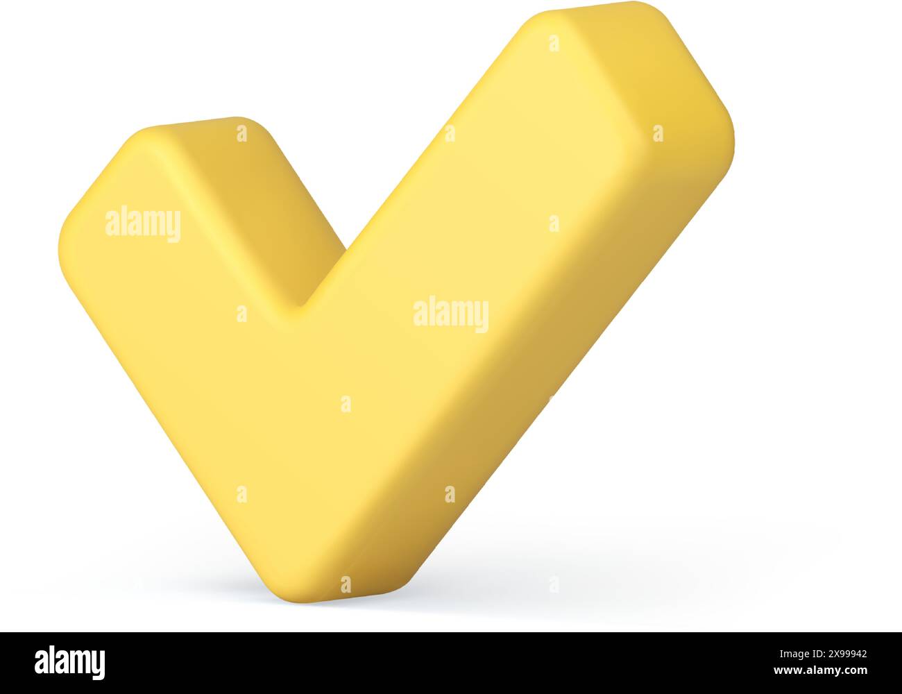 Check mark yellow tick done select option button isometric 3d icon realistic vector illustration ...