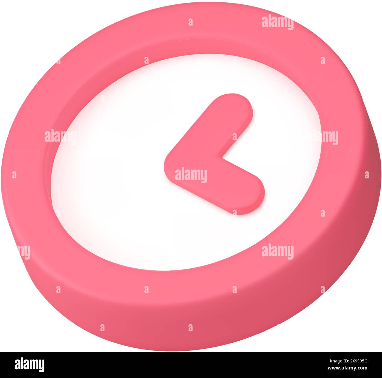 Time wall clock pink circle device with arrows for deadline countdown ...