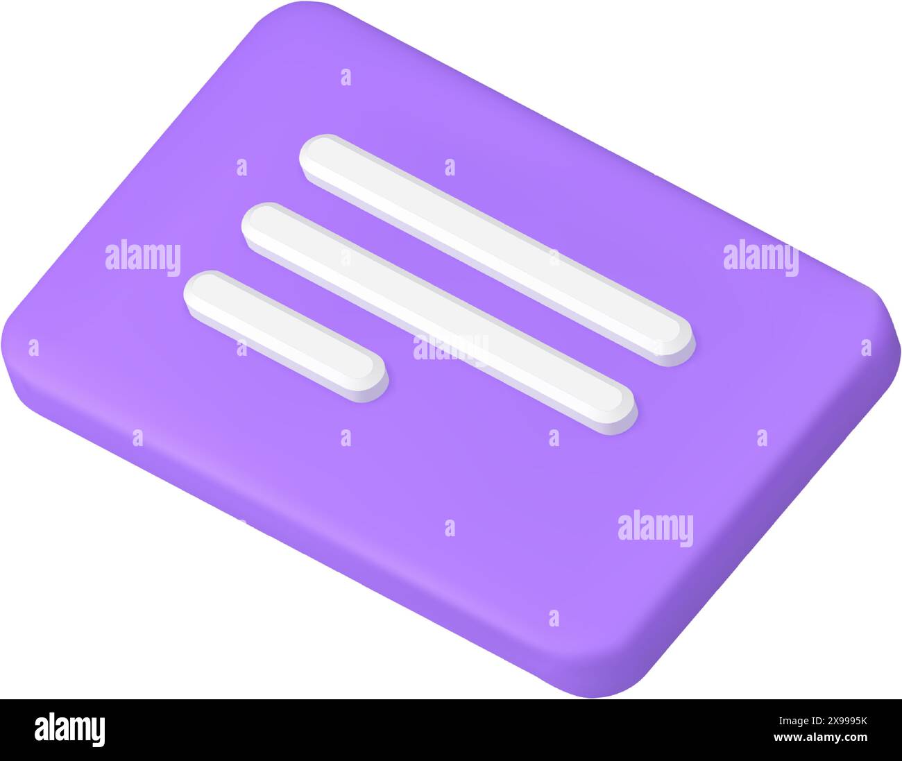 Chat text message blank web page dialogue rectangle isometric purple 3d ...