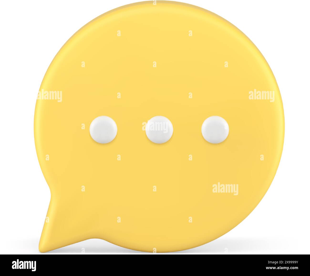 Yellow chat bubble speech think message cyberspace dialogue 3d icon ...