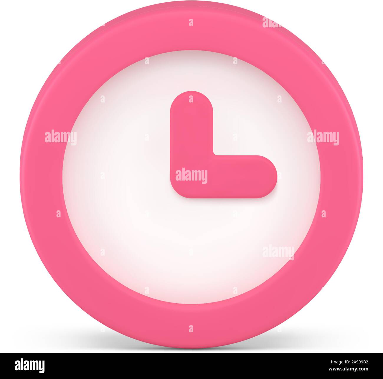 Time measurement pink stopwatch clock reminder button 3d icon realistic ...