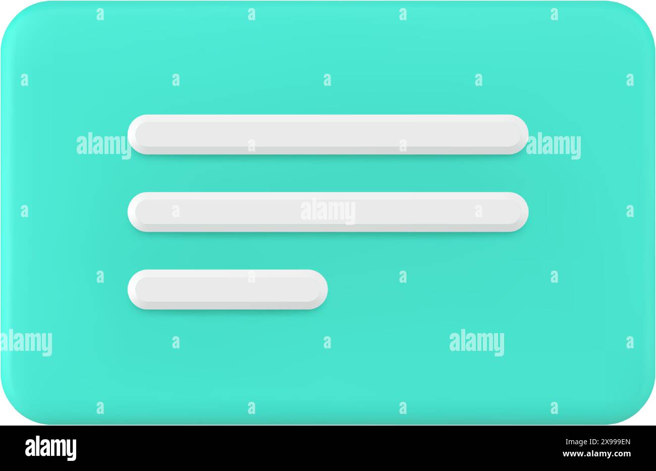 Chat box with text green rectangular button internet notification 3d ...