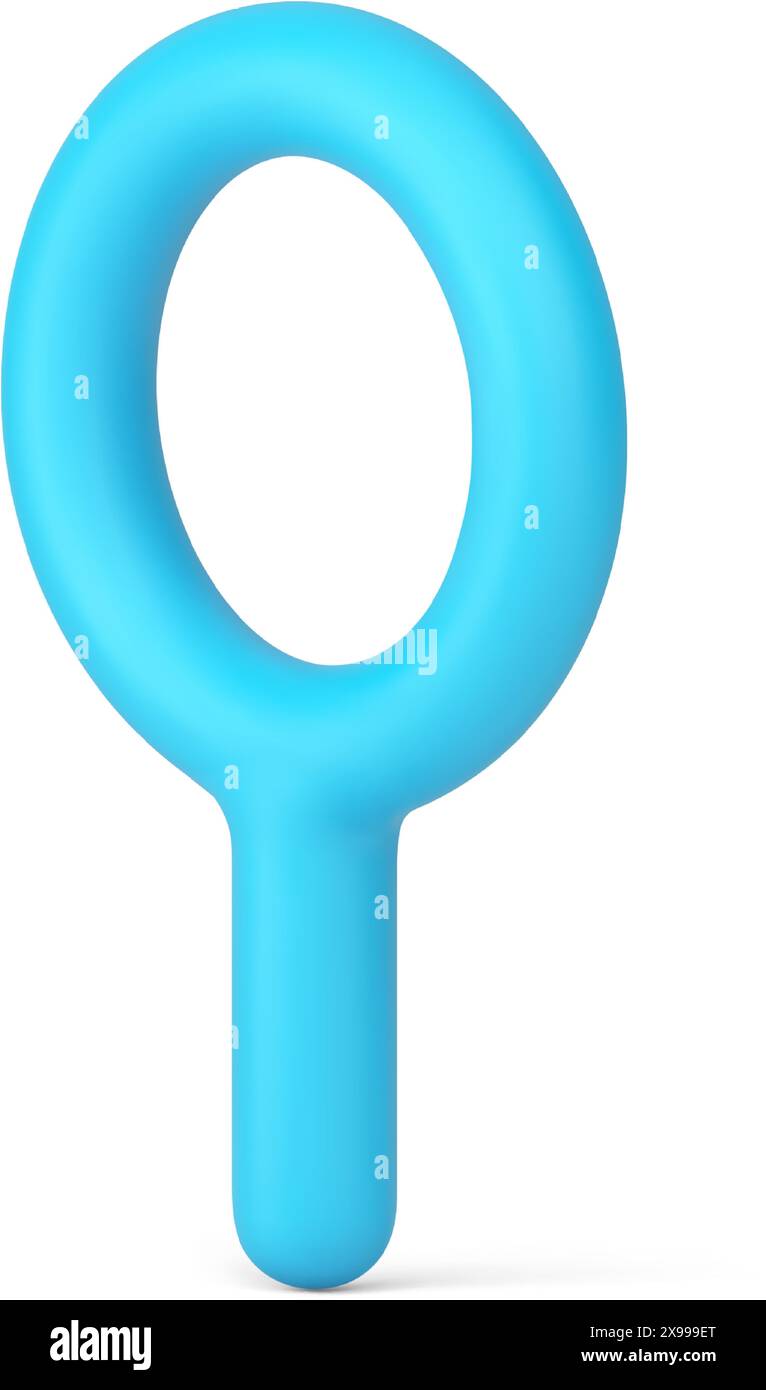 Magnifying glass blue zoom browse loupe lens optical tool with handle ...