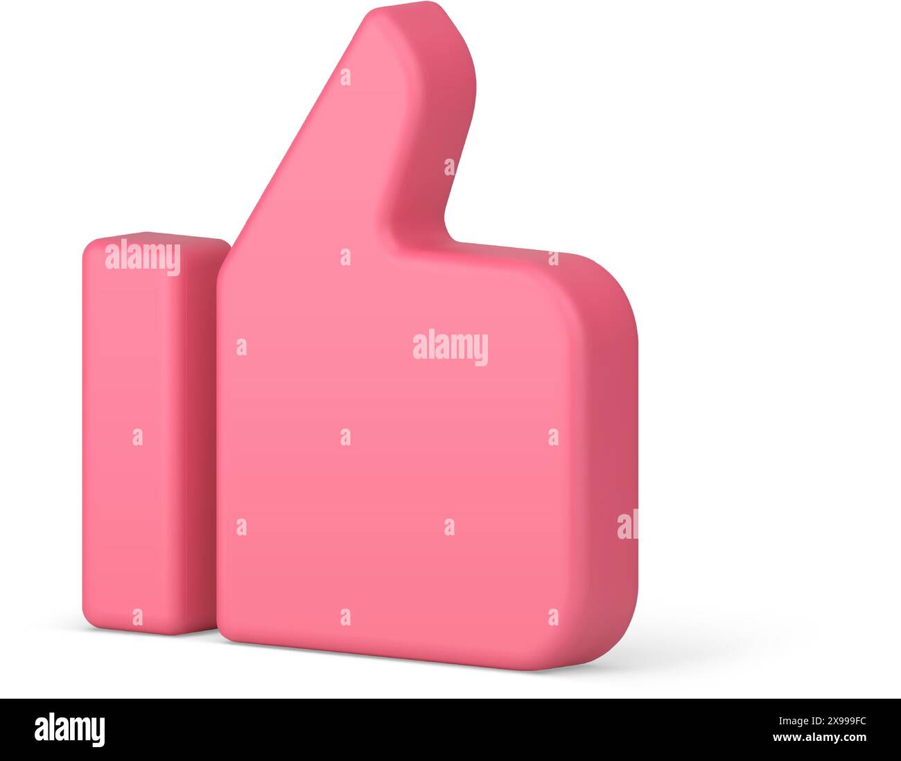 Cool thumb up luck success confirmation pink isometric 3d icon ...