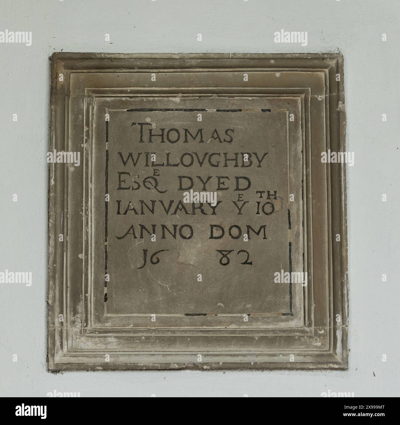 17th century memorial, St. Mary`s Church, Grendon, Northamptonshire ...