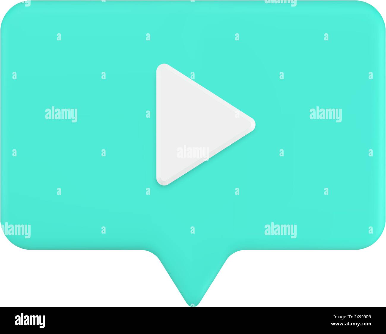 Video multimedia content play button green notification 3d icon ...