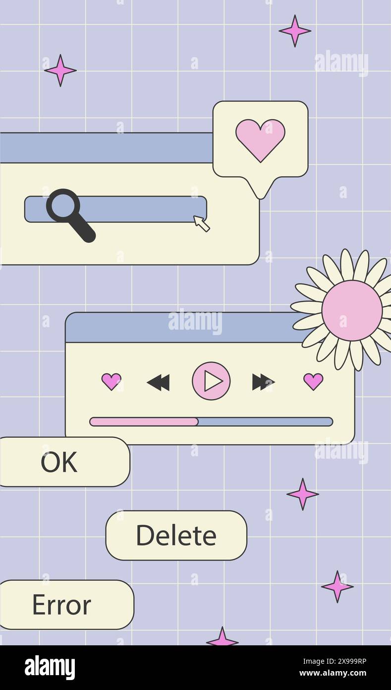 Vaporwave 80s interface screen Stock Vector Images - Alamy