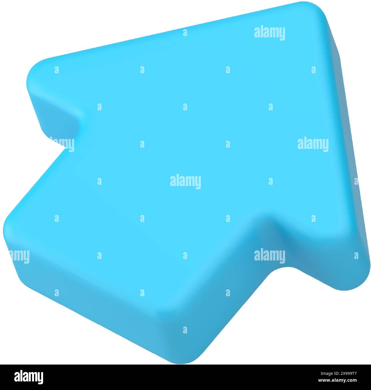 Arrow Up Right Diagonal Direction Blue Isometric Perspective Pointer 3d Icon Realistic Vector