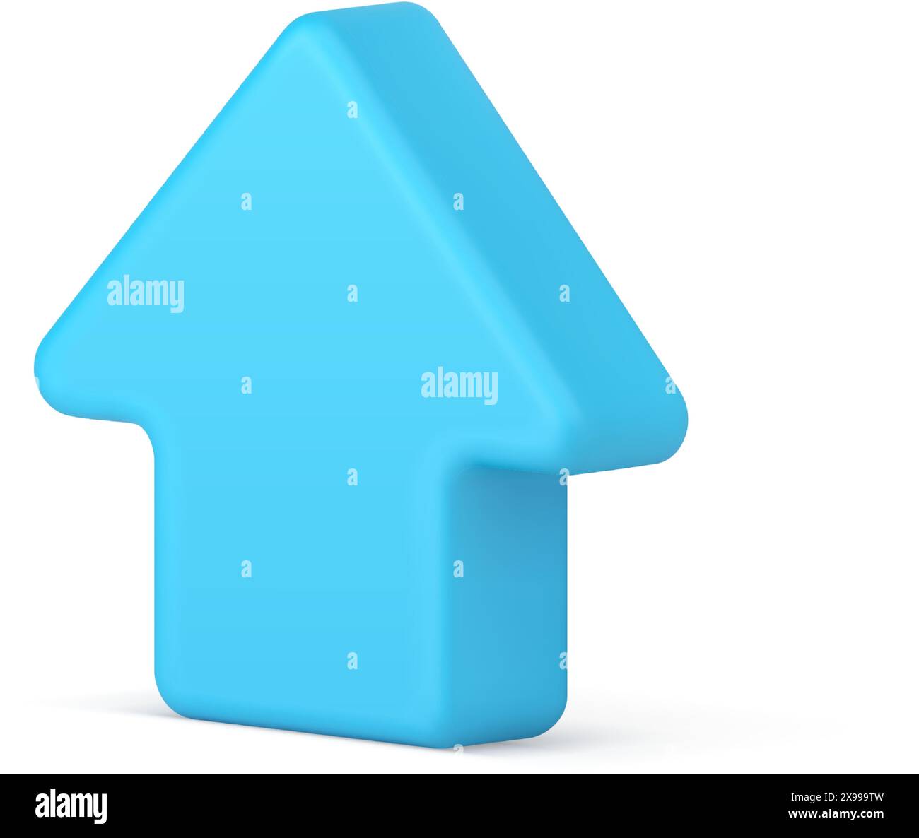 Up arrow upload upward blue isometric navigational pointer 3d icon ...