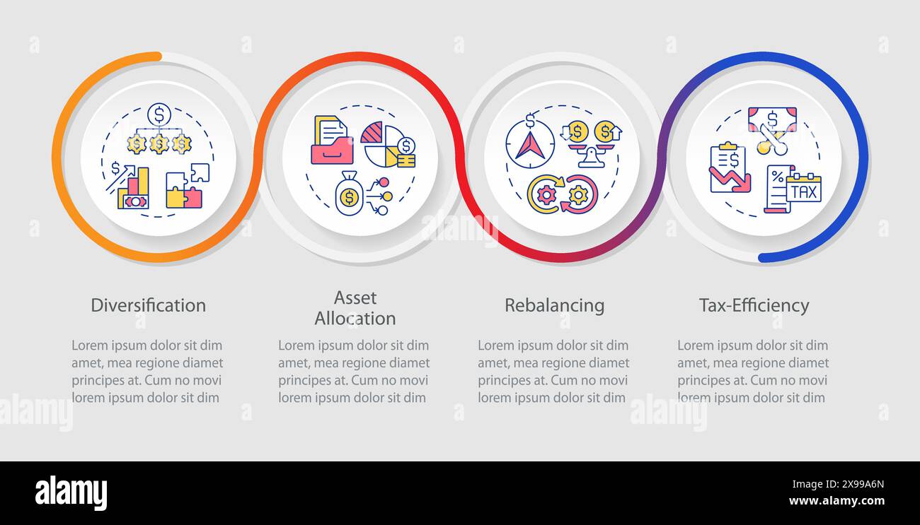 Portfolio management key elements loop infographic template Stock ...