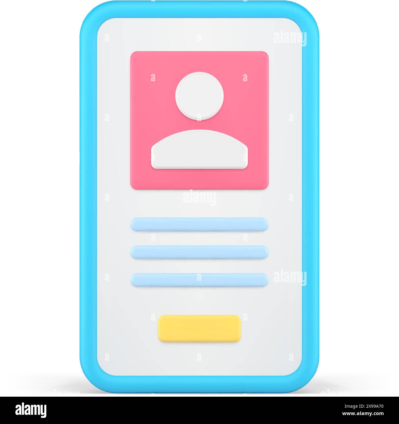 Mobile phone user homepage authorization screen page account 3d icon ...