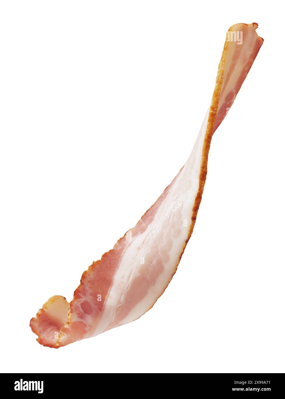 Thin sliced bacon isolated on white - Clipping path included Stock ...