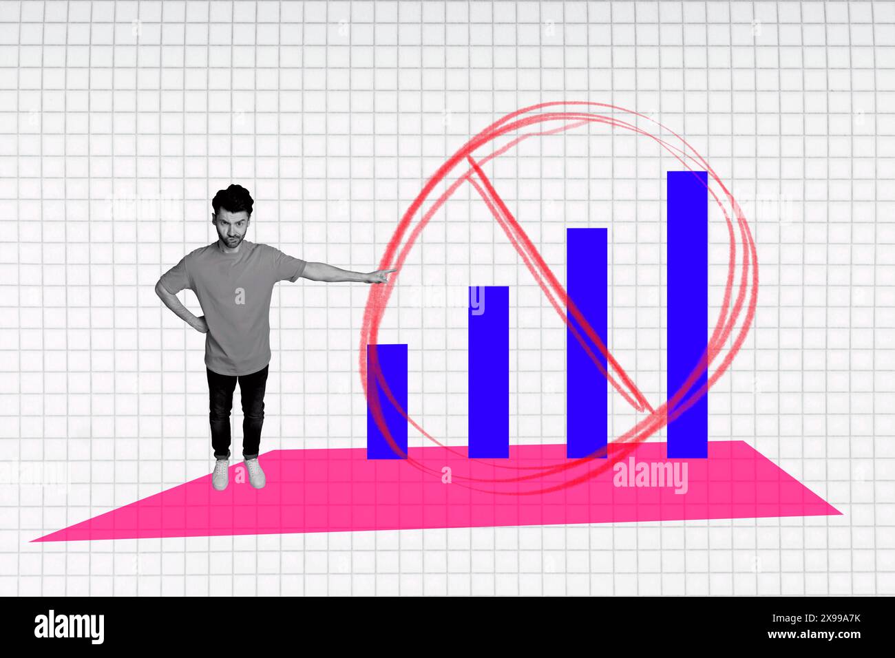 Creative collage image young irritated man annoyed angry face showing ...