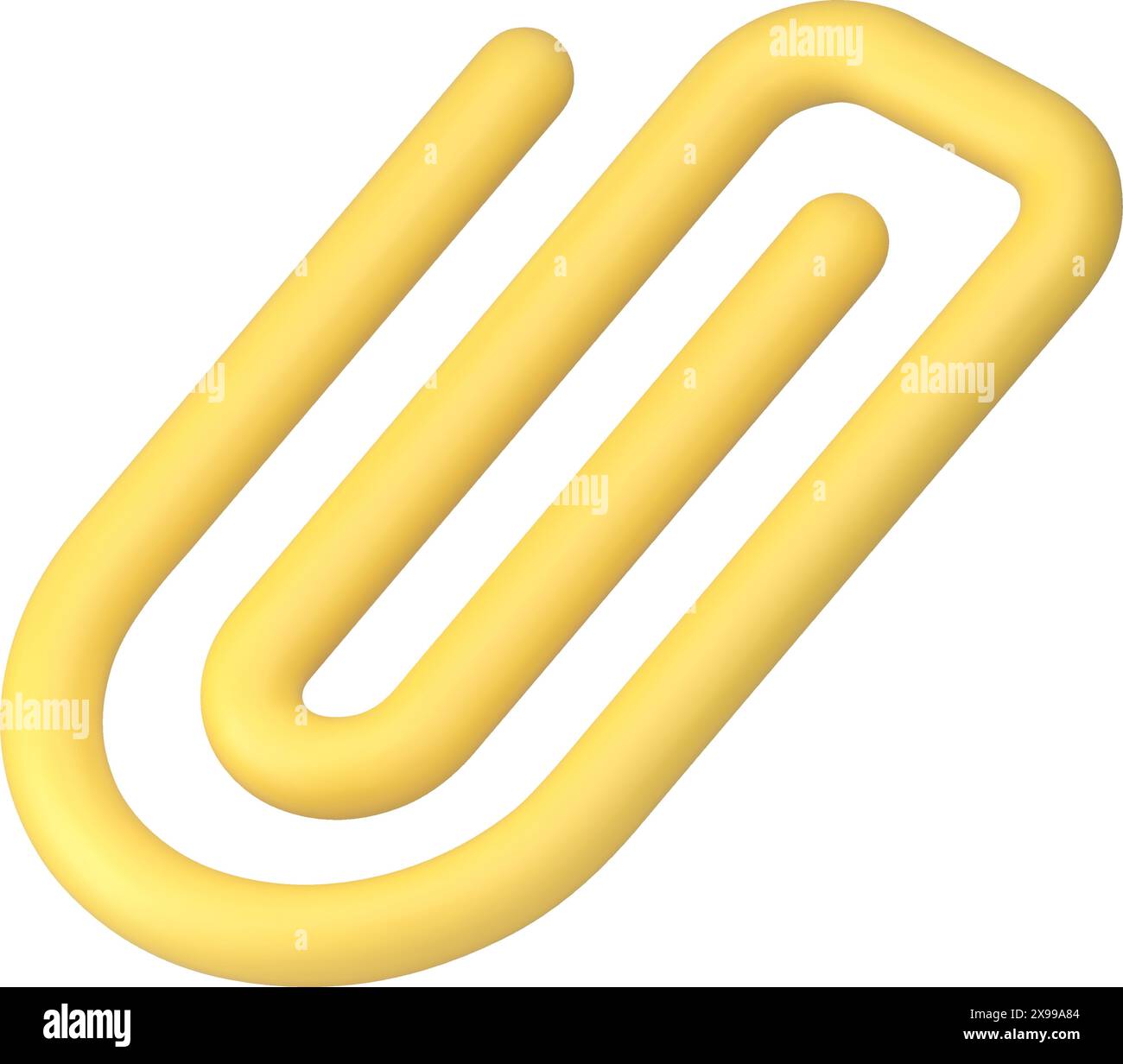 Yellow clip metallic holder for paper and document attaching isometric ...