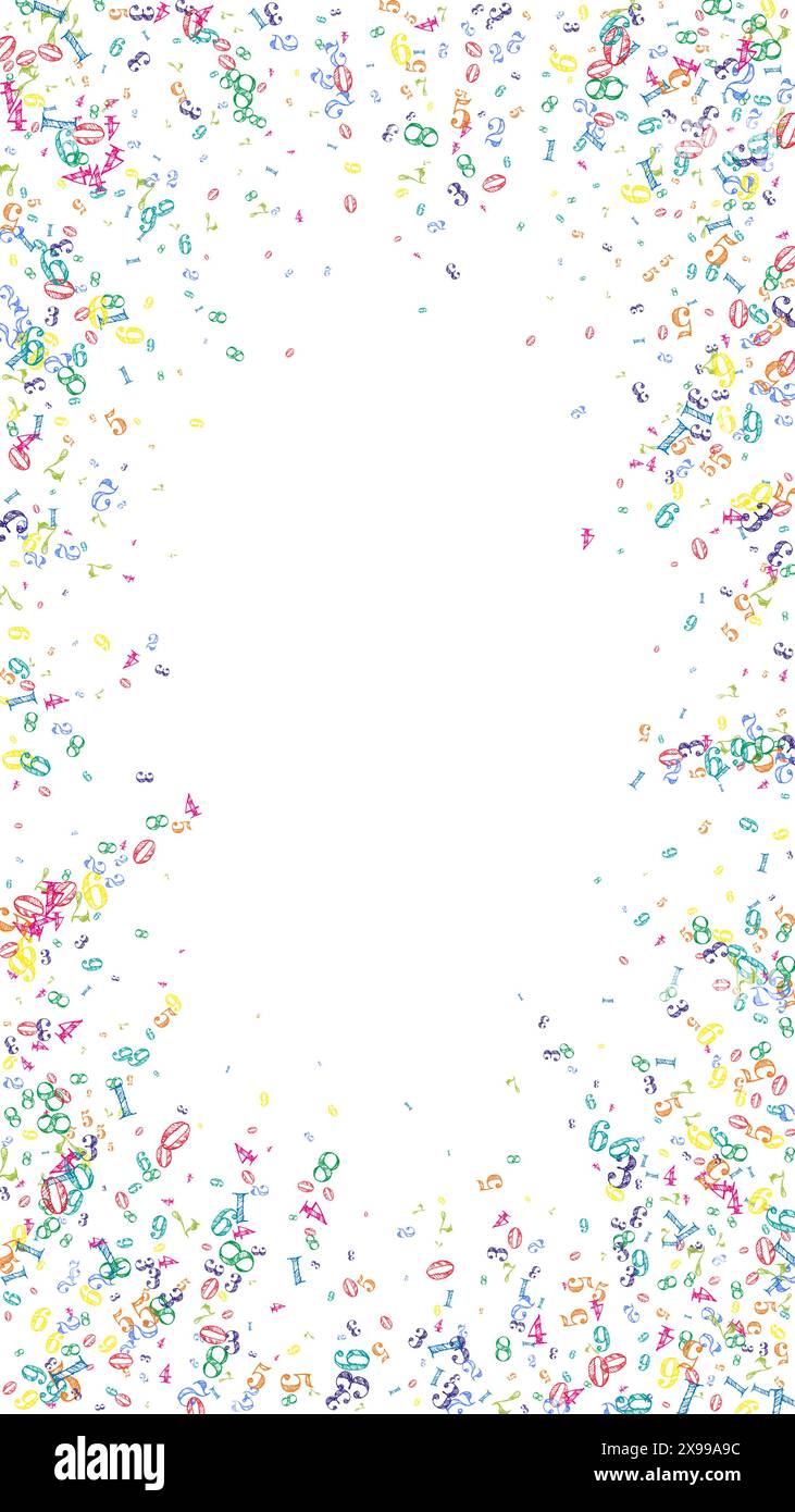 Concept of school background. Colorful childish numbers and digits ...