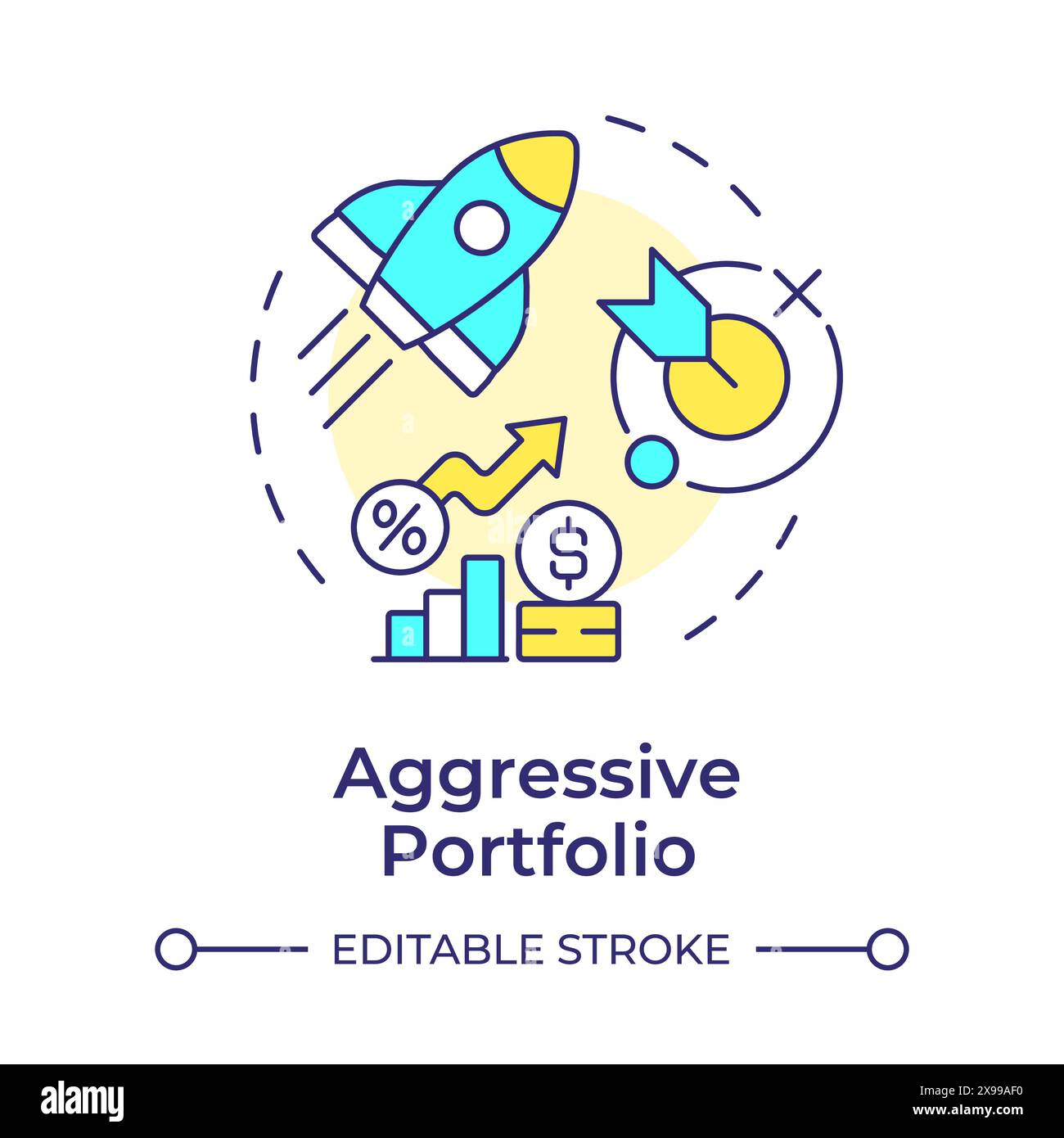 Aggressive portfolio multi color concept icon Stock Vector Image & Art ...
