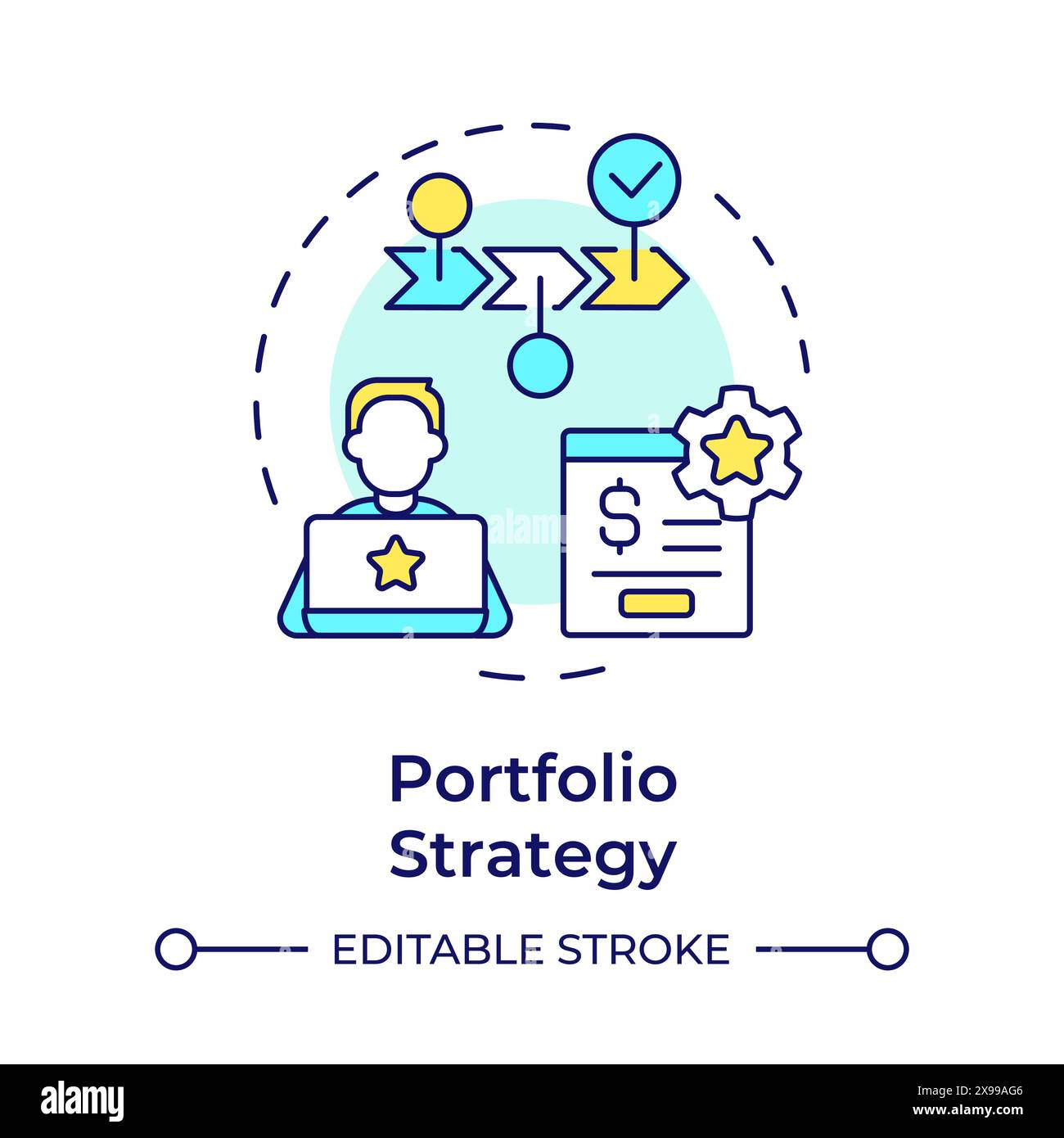 Portfolio strategy multi color concept icon Stock Vector Image & Art ...