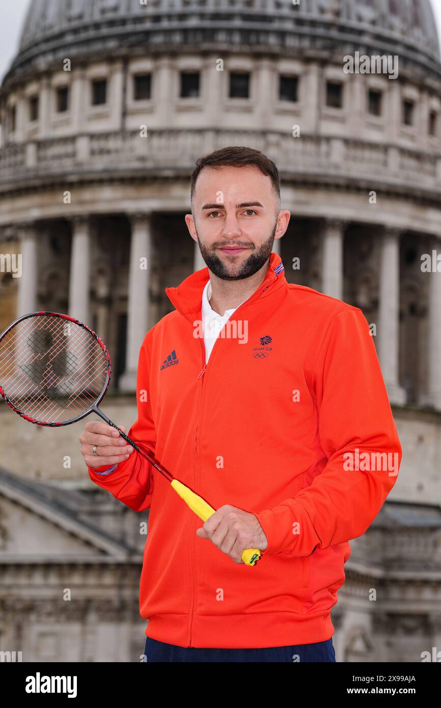 Team GB's Ben Lane during the Team GB Paris 2024 Badminton team ...