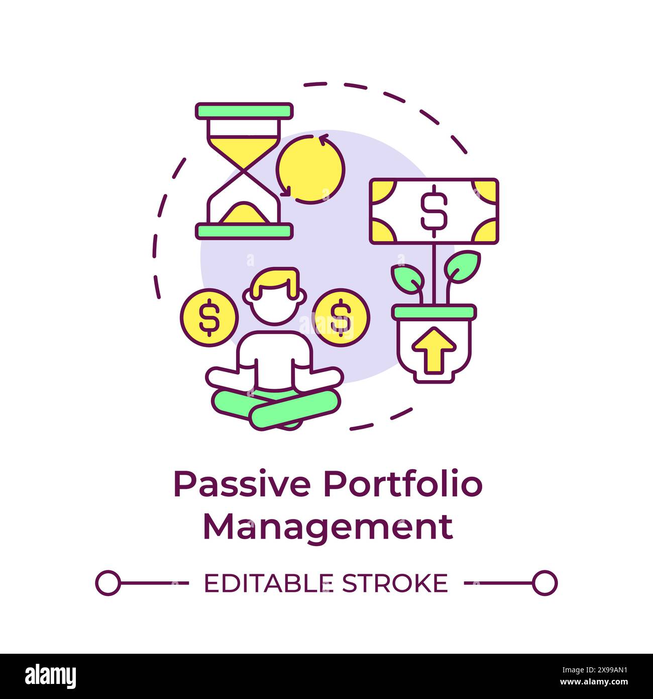Passive portfolio management multi color concept icon Stock Vector ... Passive portfolio management multi color concept icon Stock Vector ...