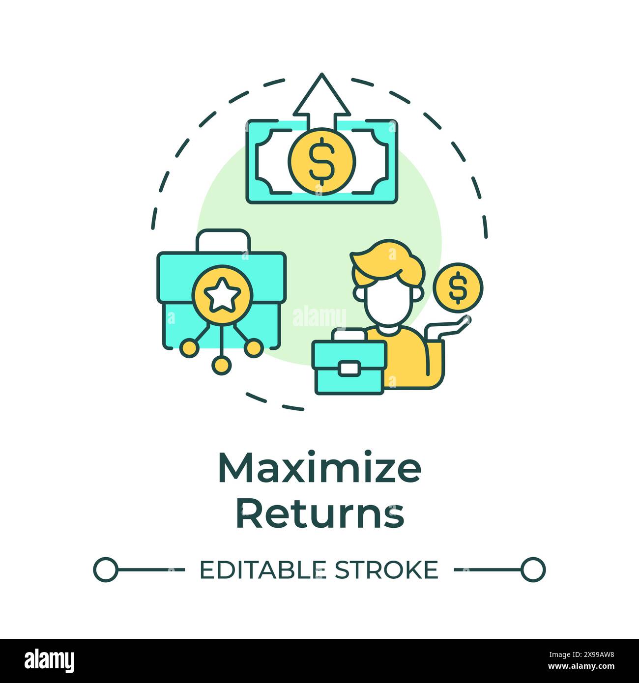 Maximize returns multi color concept icon Stock Vector Image & Art - Alamy