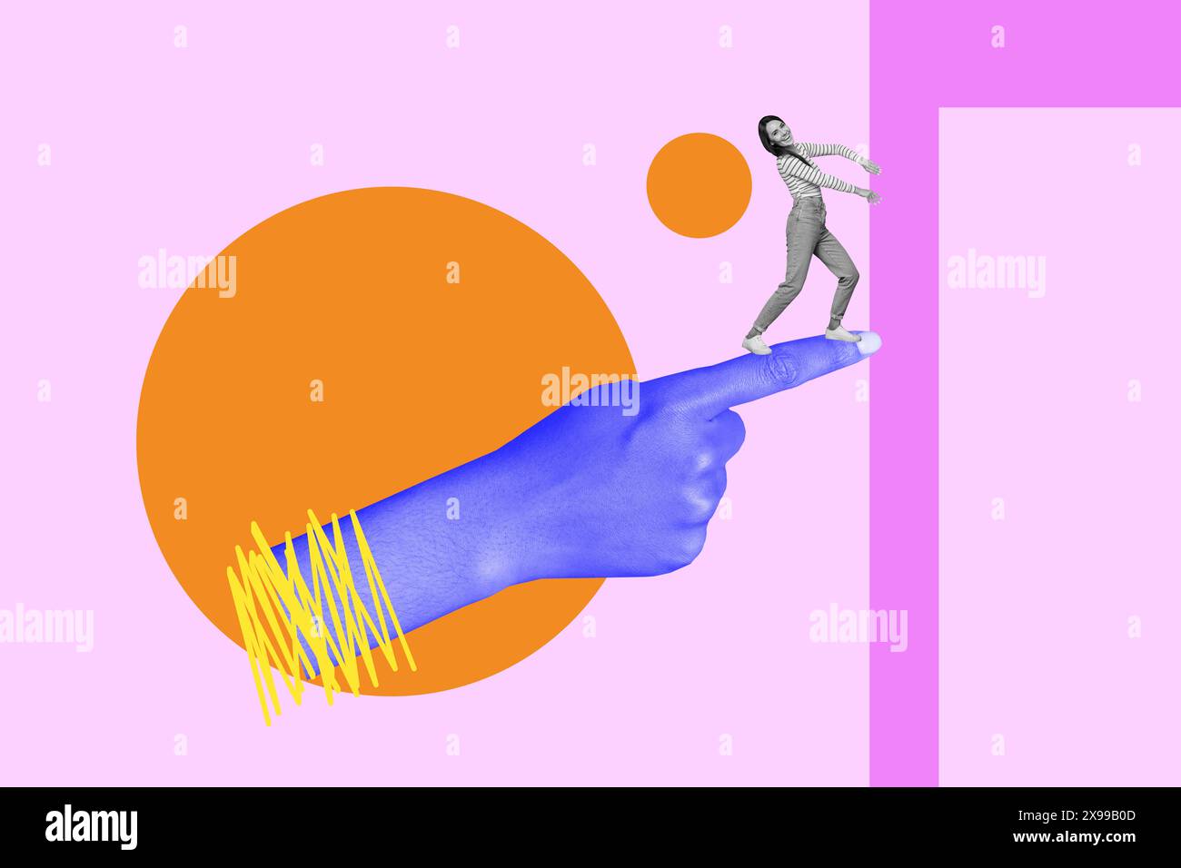 Composite artwork 3D sketch image photo collage of vibrant color ...