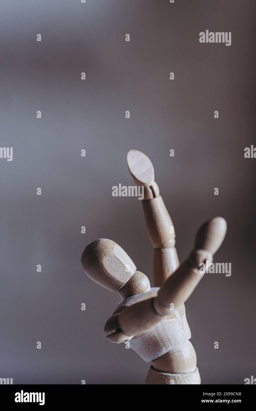 Wooden mannequin to learn how to draw the human body in a moving ...