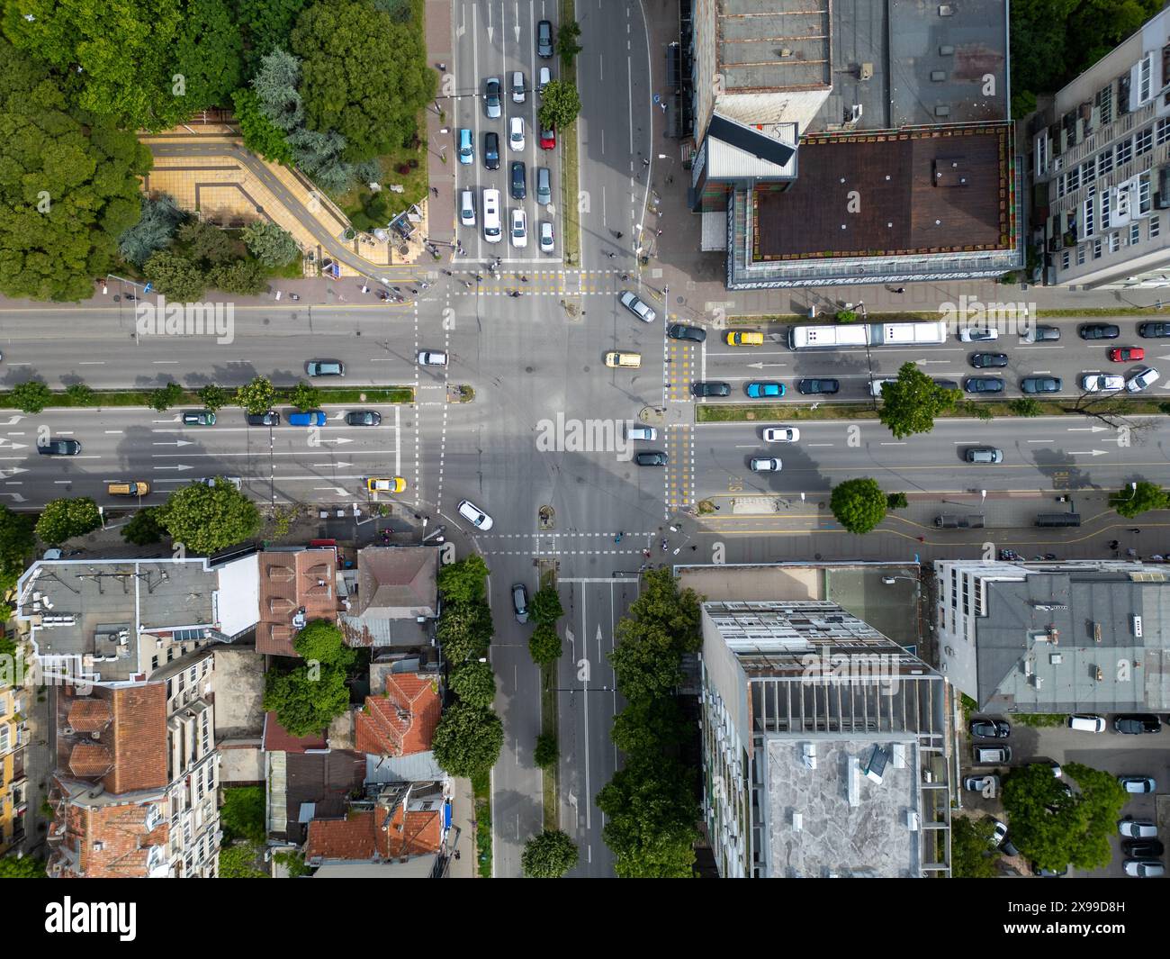 Aerial timelapse view traffic in hi-res stock photography and images ...