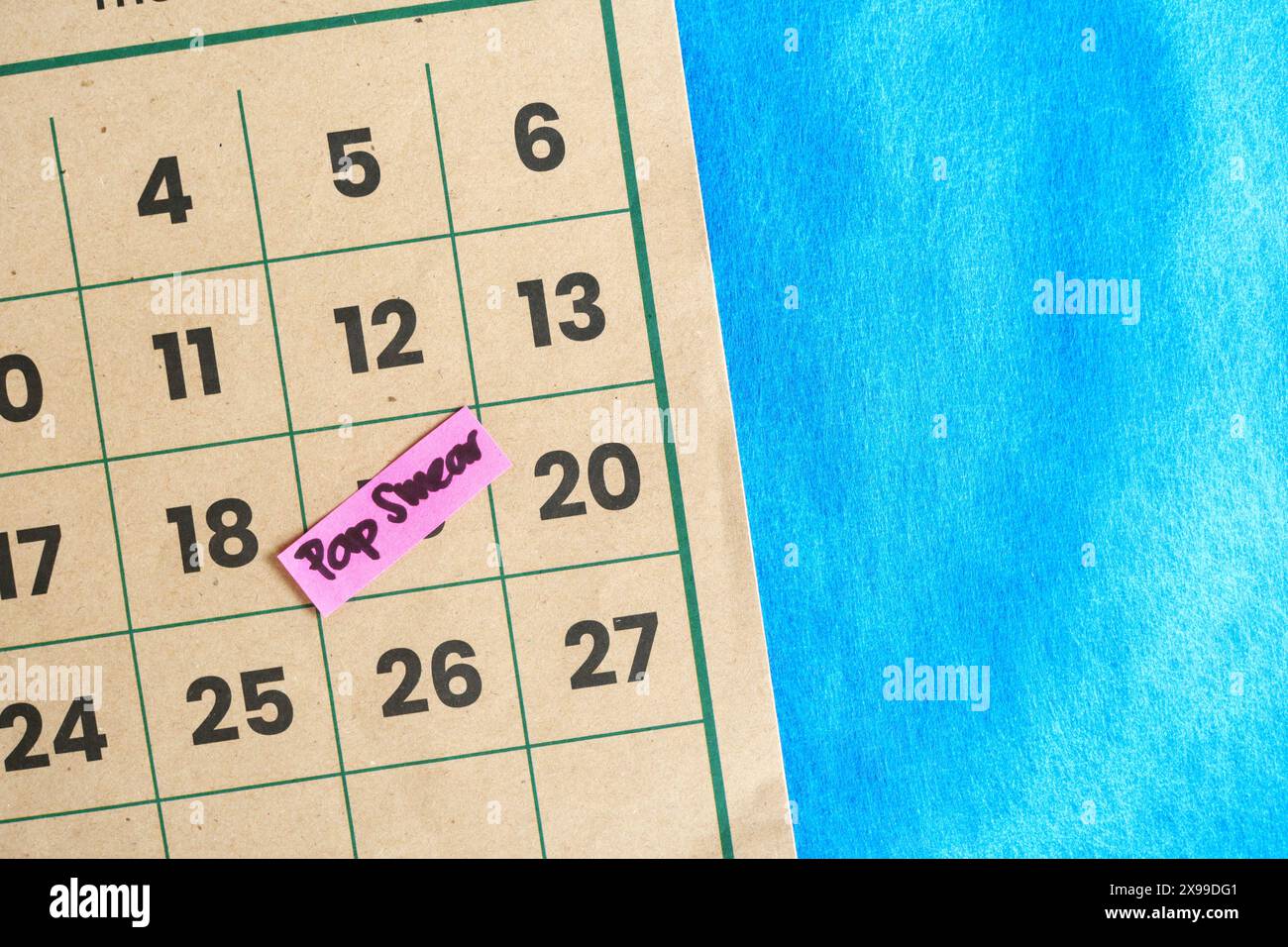 Pap smear test or cervical cancer screening schedule concept for women ...