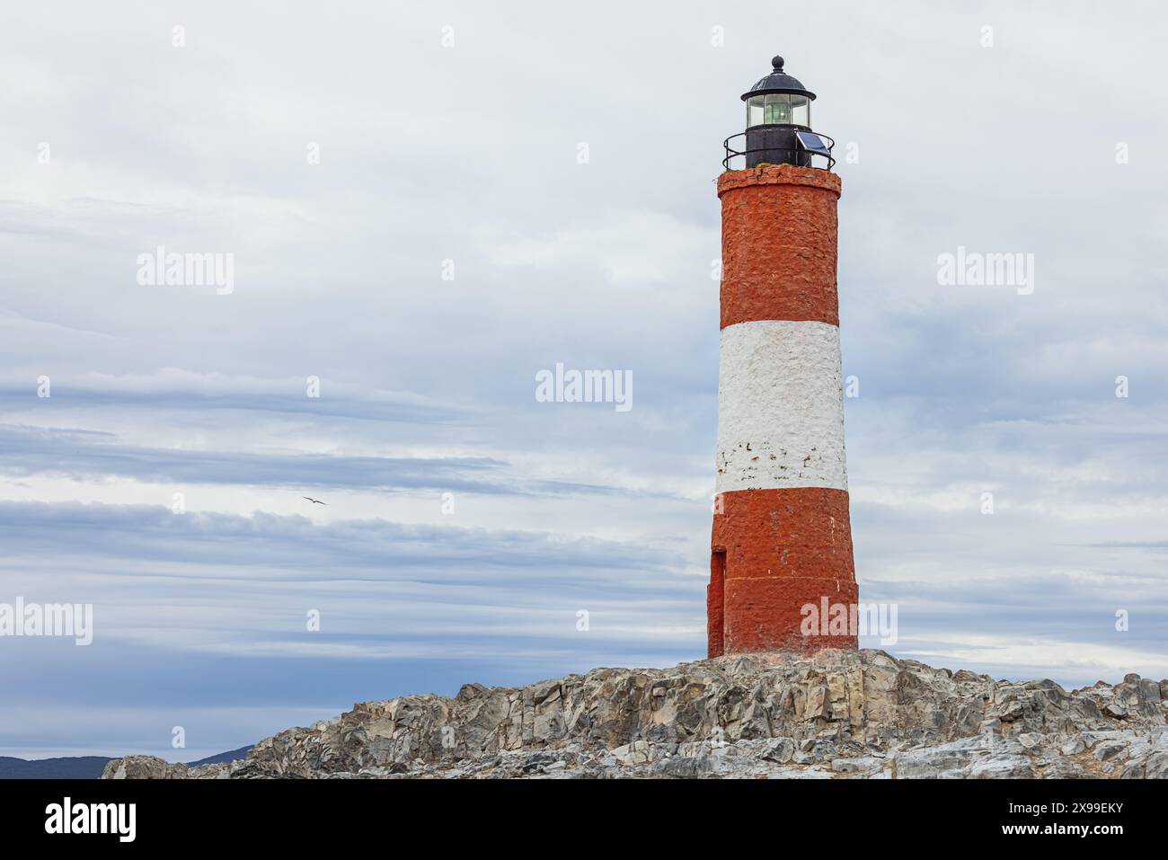 The Eclaireurs lighthouse on top of its island in the Beagle Channel ...