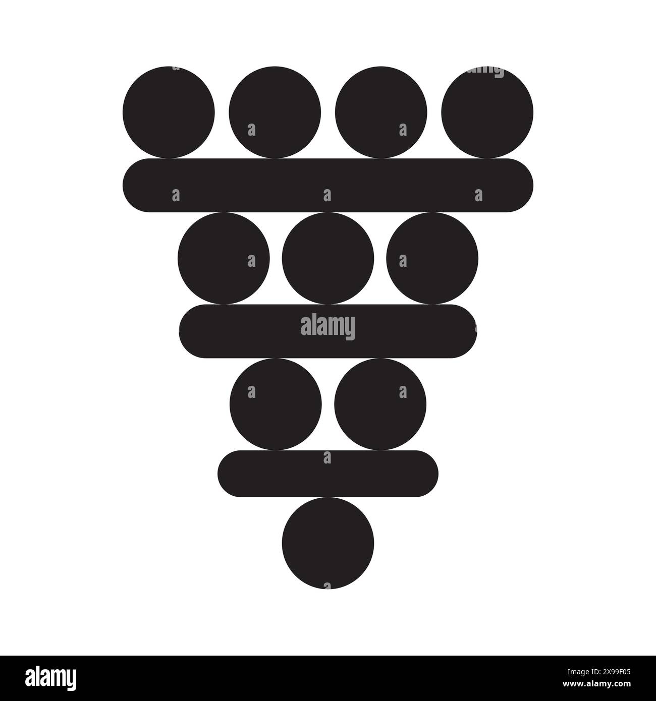 Balance symbol with black circles. Geometric equilibrium design ...