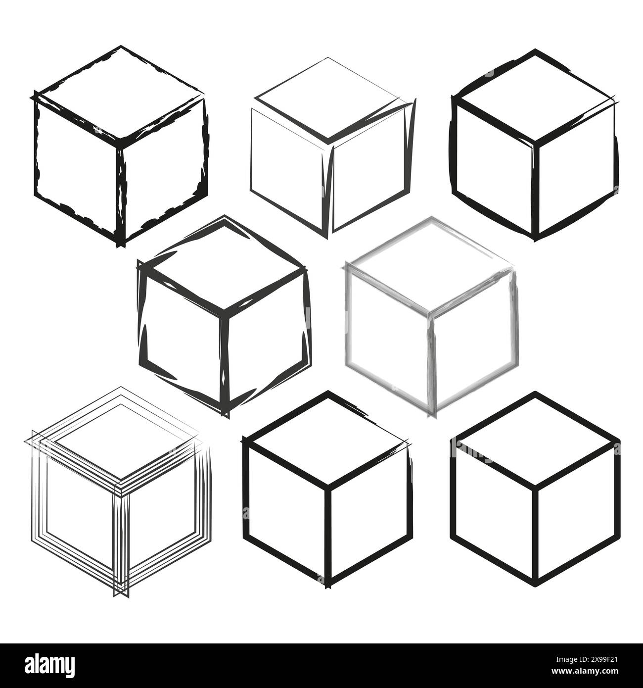 Various geometric sketches hi-res stock photography and images - Alamy