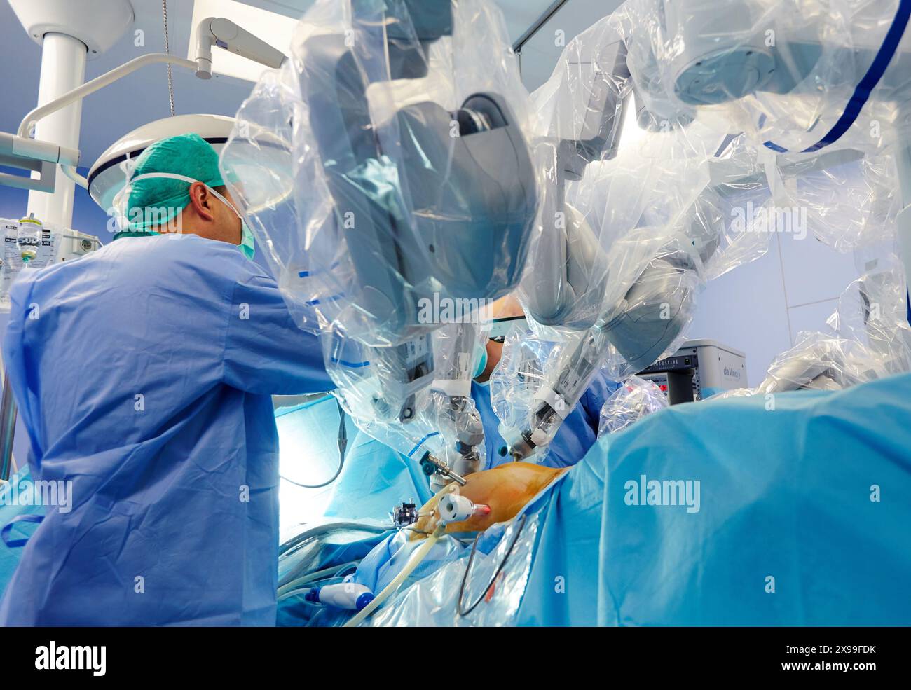 Operating room, Prostate cancer robotic surgery, Da Vinci surgical robot, Urology, Hospital ...