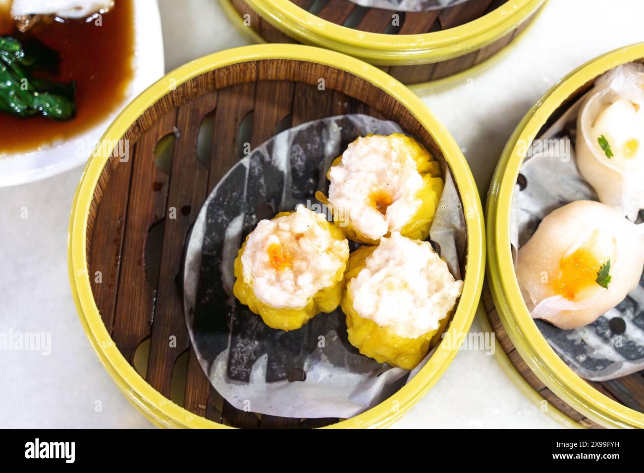 Cantonese Chinese Dim sum Food Menu with Dumplings of Shrimp and Pork ...