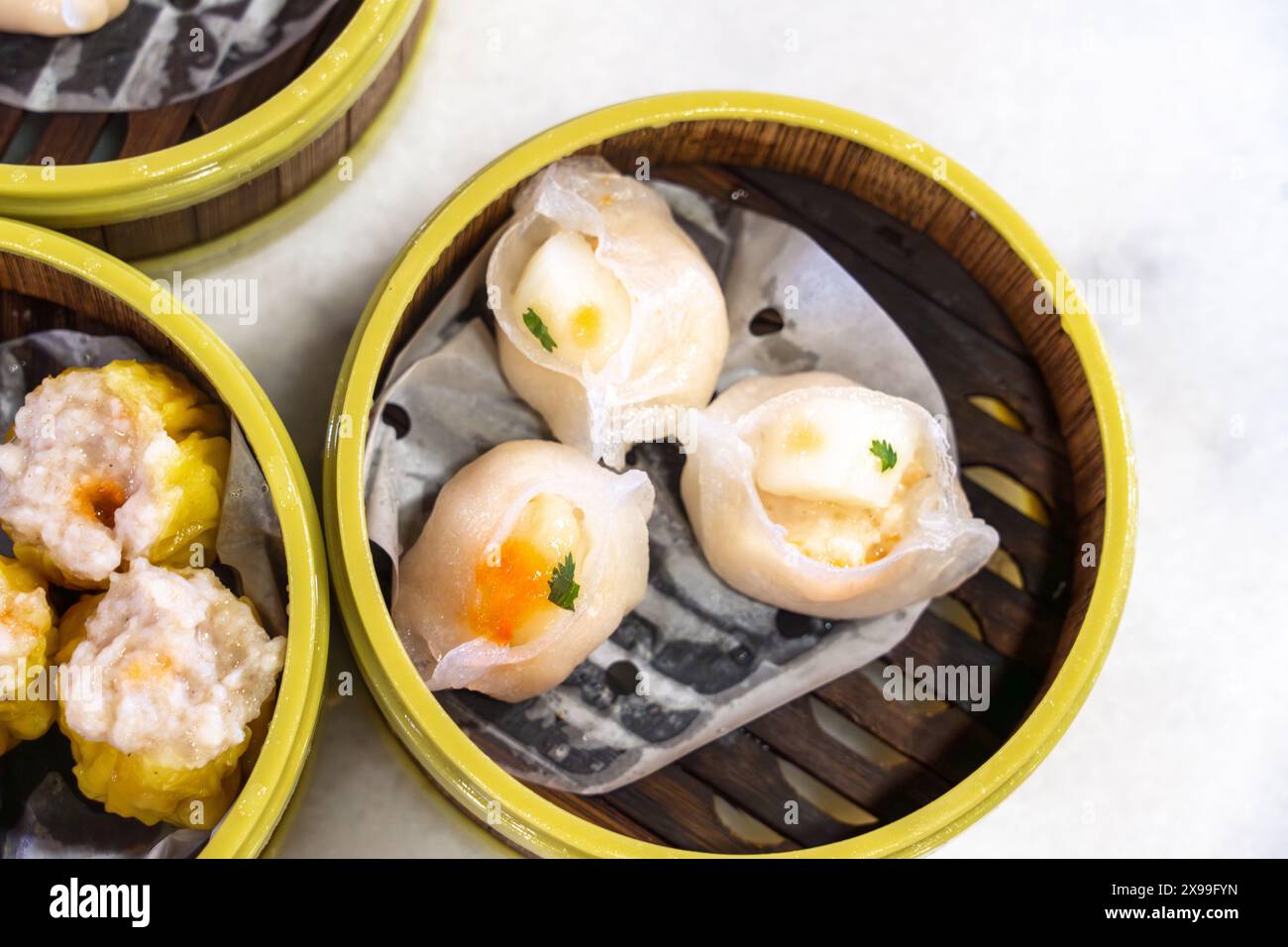 Cantonese Chinese Dim sum Food Menu with Dumplings of Shrimp and Pork ...