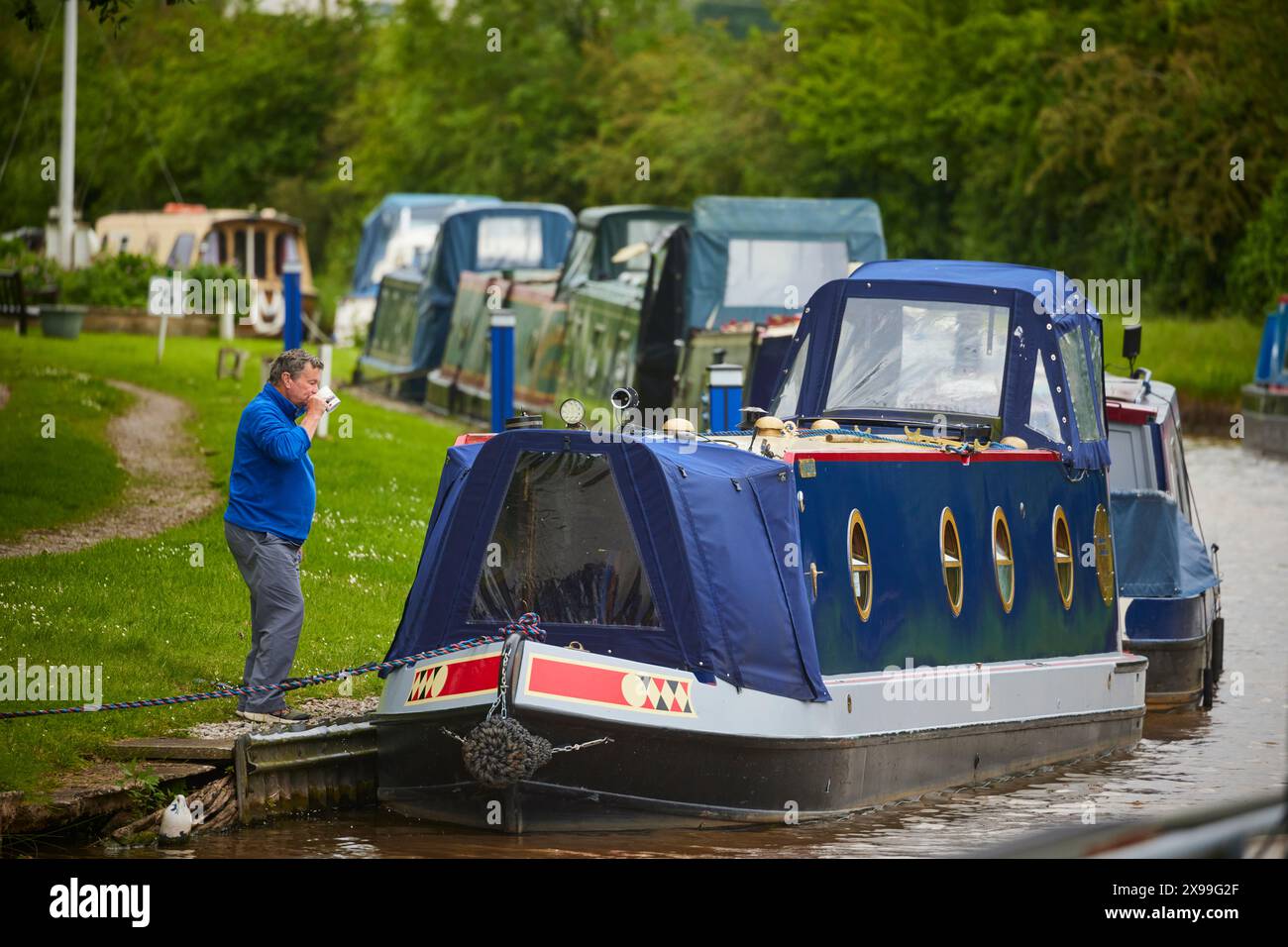 Nantwich market town in Cheshire East in Cheshire, England. Narrowboats ...
