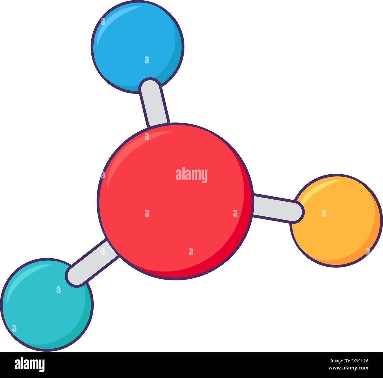 Structure of simple molecule of medicine icon. Synthesis of complex ...