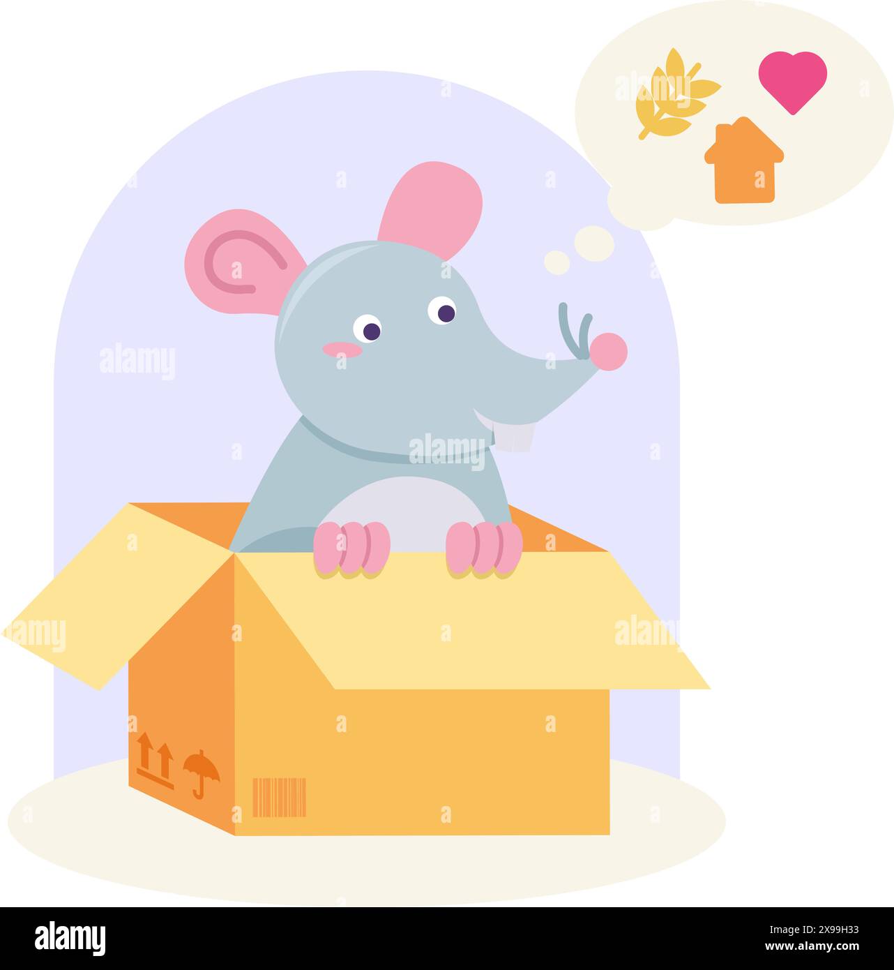 Cute Vector Cartoon Flat Outline Adopt Pet Mouse Concept Illustration ...