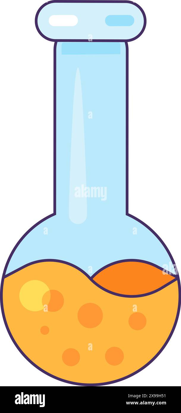 Spherical tall flask test tube icon. Research equipment, medical ...