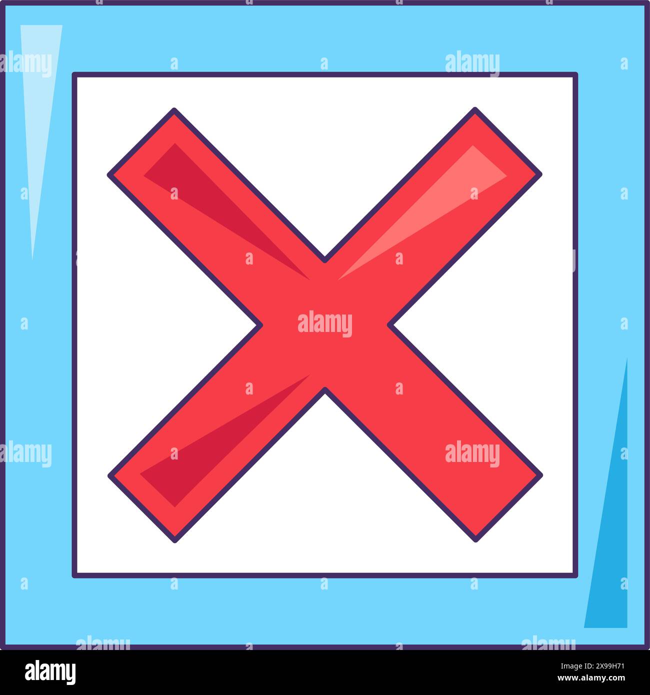 Crossed out cell of questionnaire icon. Negative test result, medical ...