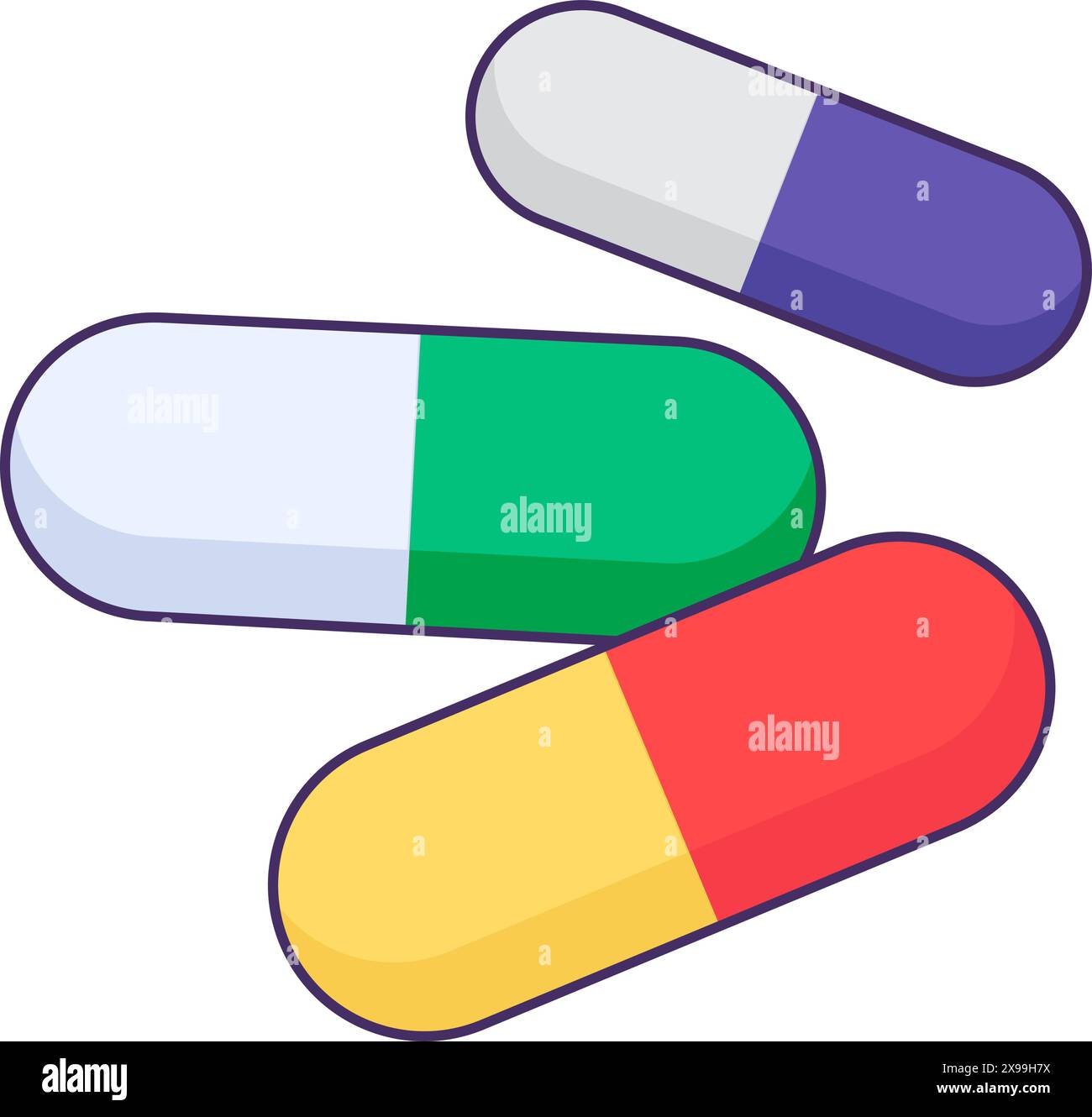 Set of tablets and capsules icon. Drug release form, medical stroked ...