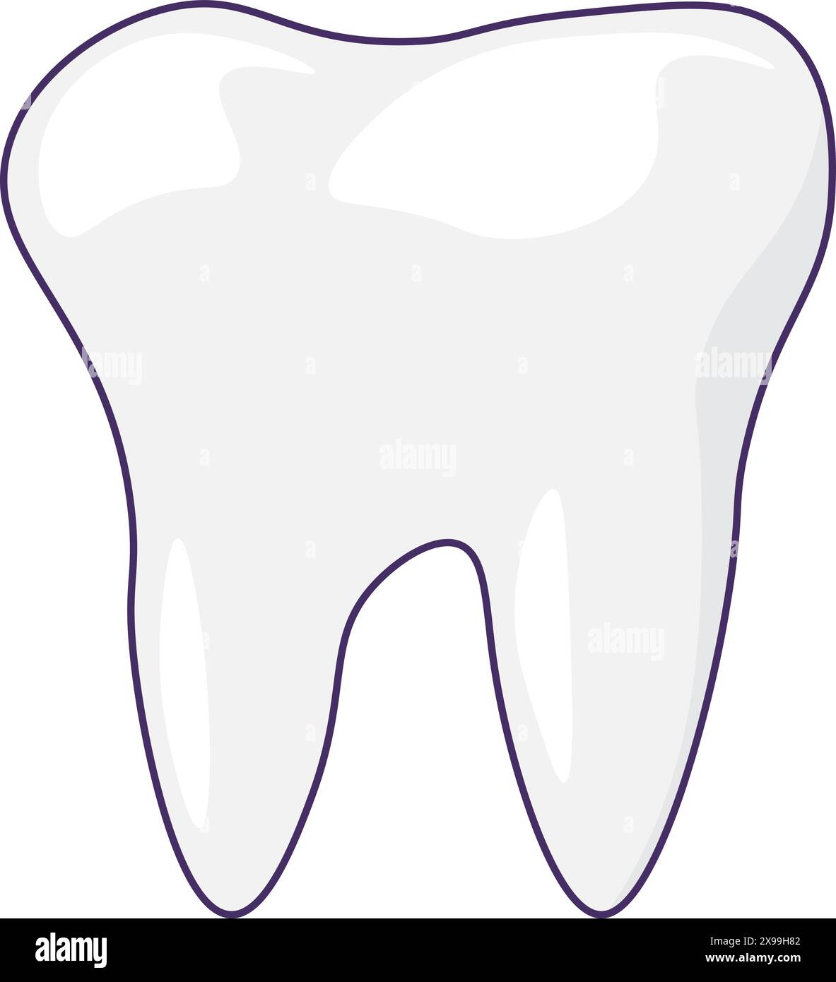 Healthy undamaged tooth icon. Baby molar, medical stroked cartoon ...