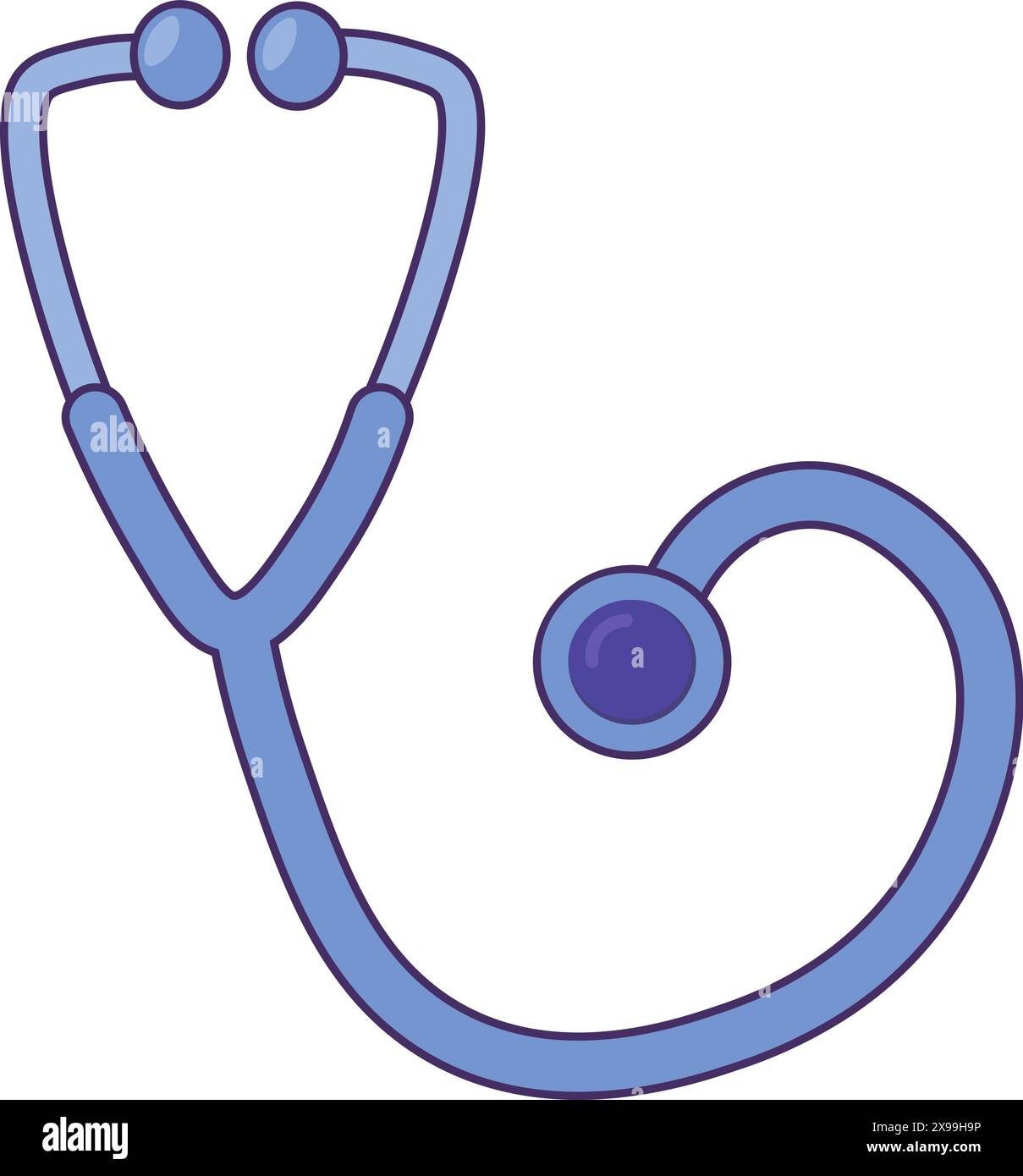 Medical stethoscope icon. Doctor instrument, medical stroked cartoon element for modern and ...
