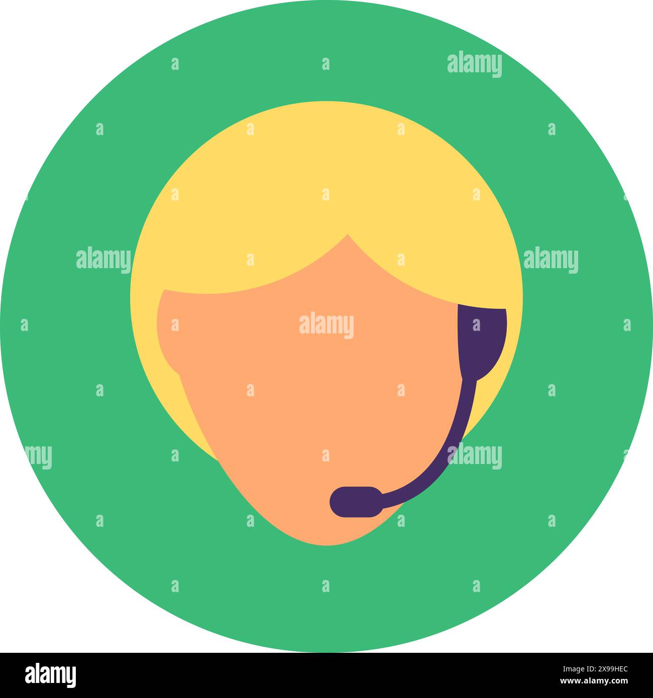 Round support operator sticker. Call hotline, shopping process flat ...