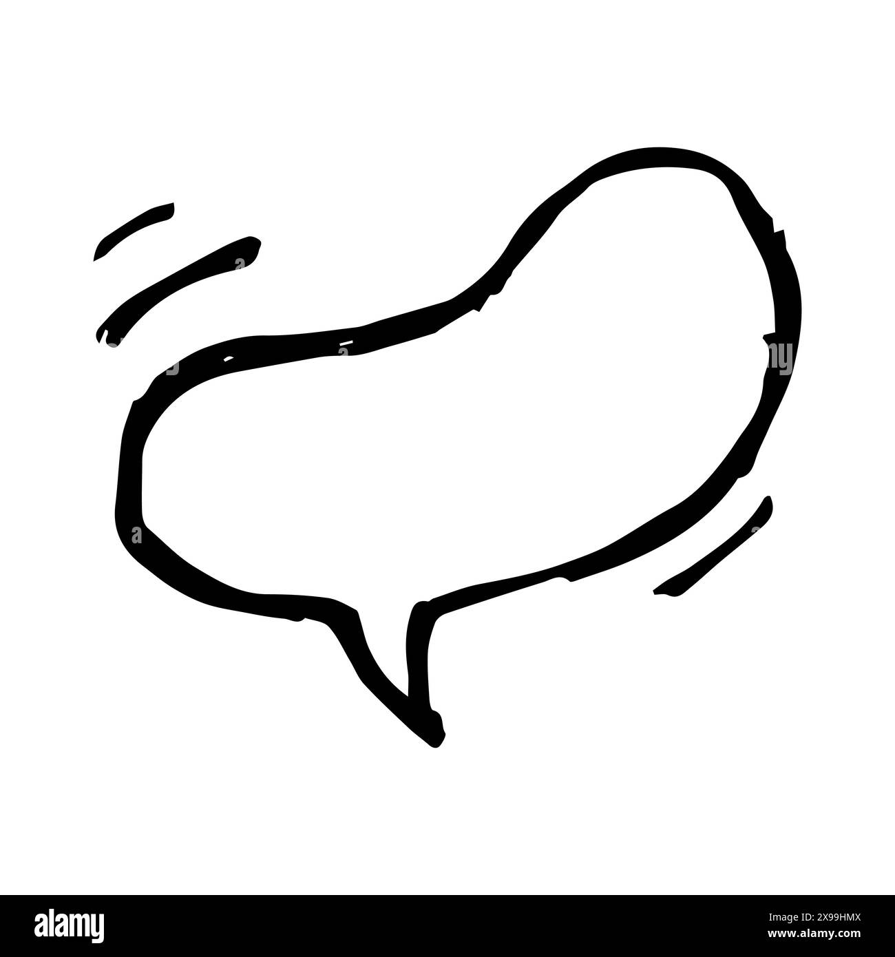 Sketch Speech Bubble. Hand drawn blank Speech Bubble. Dialog empty ...