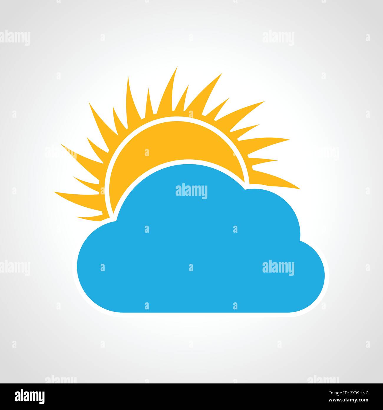 Cloudy day Icon. Multicolored weather icon on white background. Vector ...