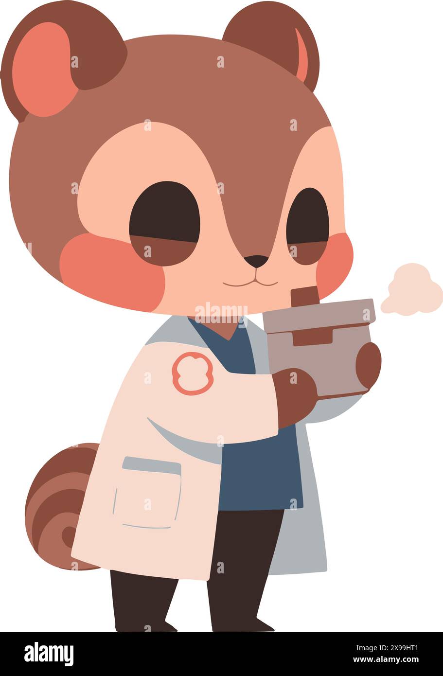 Squirrel Animal Friends Became Scientists, Cute Cartoon Style Vector ...